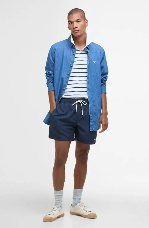 Barbour Staple Logo Swim Trunks - Navy Blue