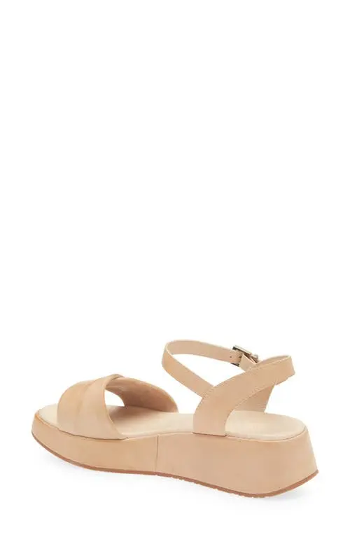 CHOCOLAT BLU Elly Platform Wedge Sandal - Sand Leather