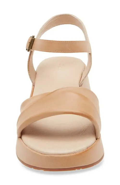 CHOCOLAT BLU Elly Platform Wedge Sandal - Sand Leather