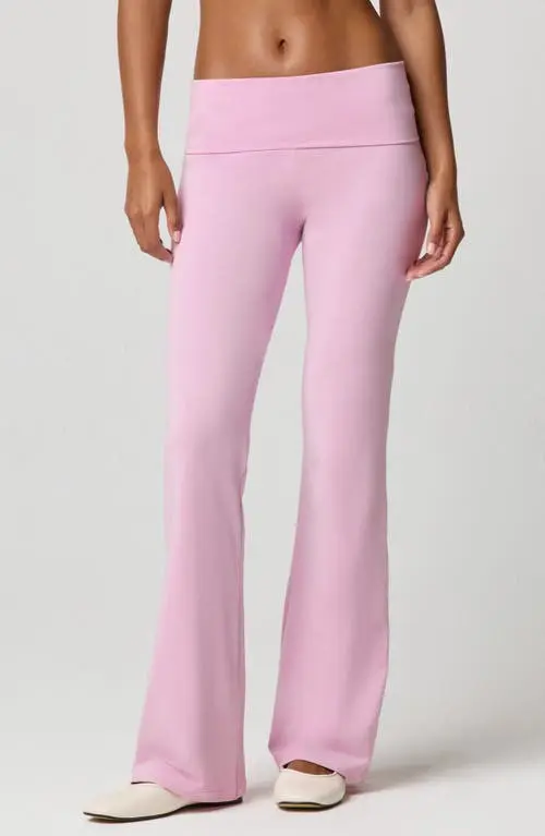 FLORENCE BY MILLS Softie Cotton Blend Fold Over Pants - Mauve Mist