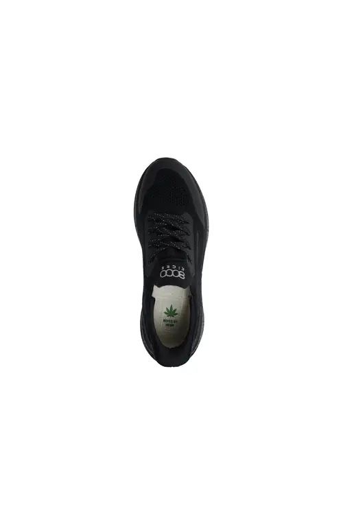 8000KICKS Hemp Runner Sneakers - Black And White