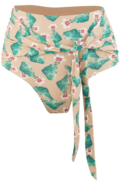 SAUIPE Giovanna High Waisted Bikini Bottom - Cactus Print