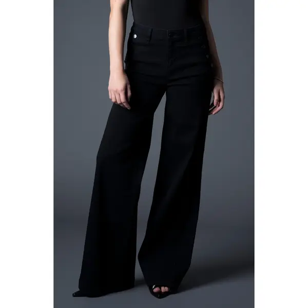 BLUE REVIVAL Selena Recycled Wide Leg Trouser - Black Rinse