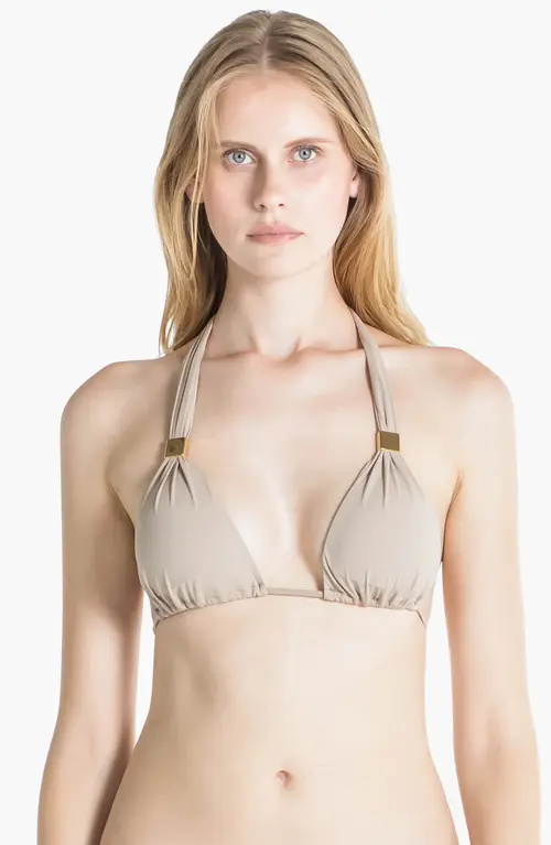 SAUIPE Nina Halter Bikini Top With Pads - Camel