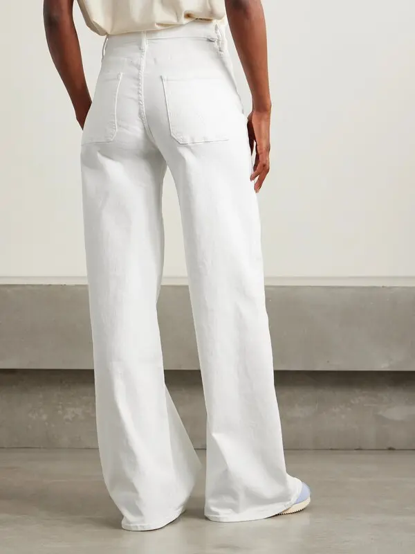 MOTHER The Patch Pocket Undercover Sneak High-rise Wide-leg Jeans - White
