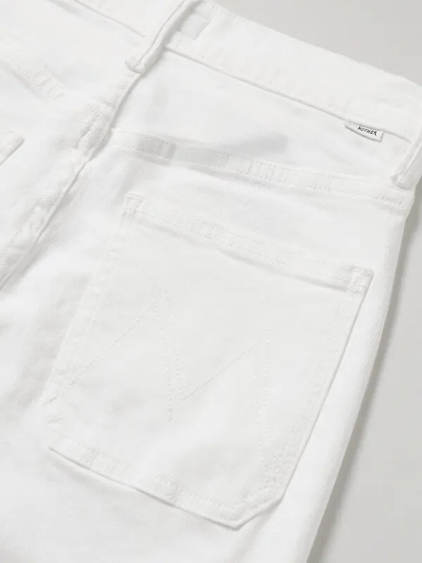 MOTHER The Patch Pocket Undercover Sneak High-rise Wide-leg Jeans - White