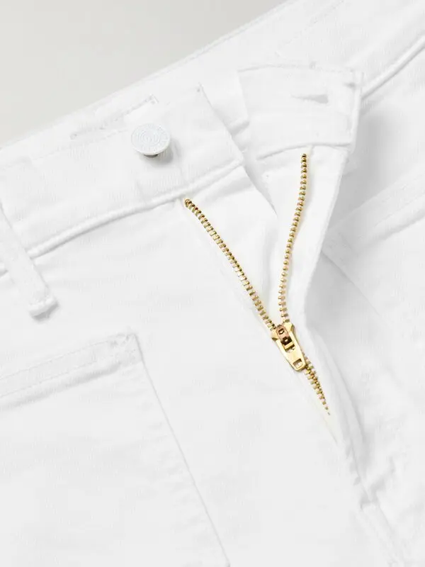 MOTHER The Patch Pocket Undercover Sneak High-rise Wide-leg Jeans - White