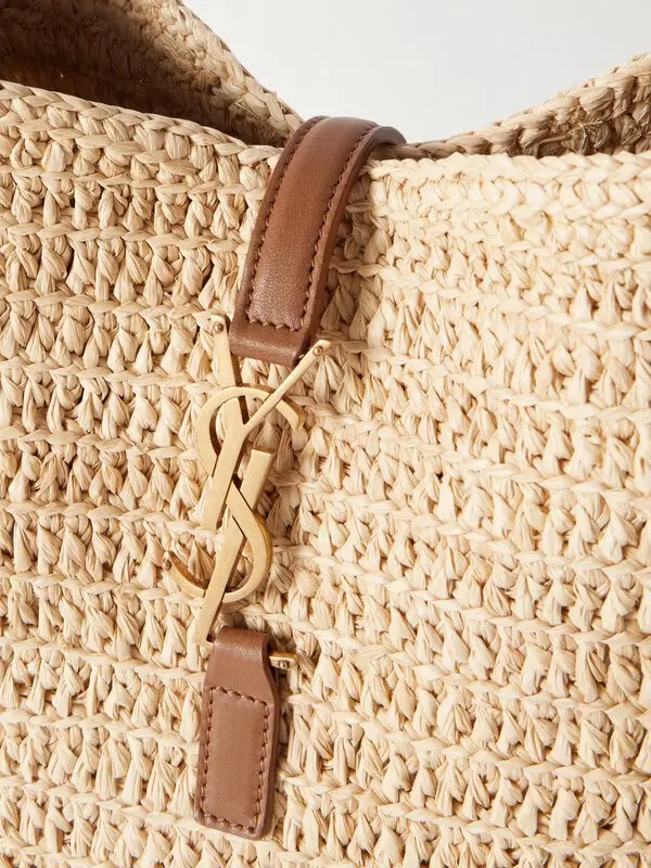 Saint Laurent Le 5 À 7 Bea Small Raffia Shoulder Bag - Neutrals