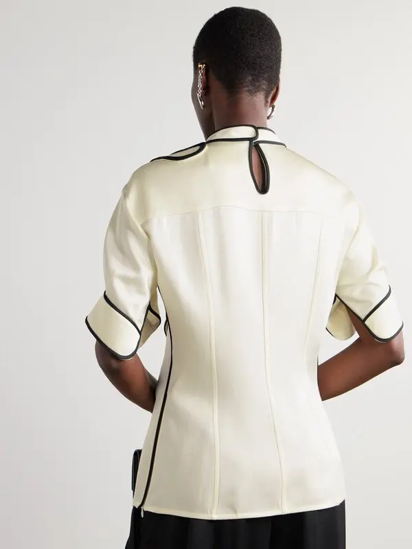 JIL SANDER Appliquéd Satin Top