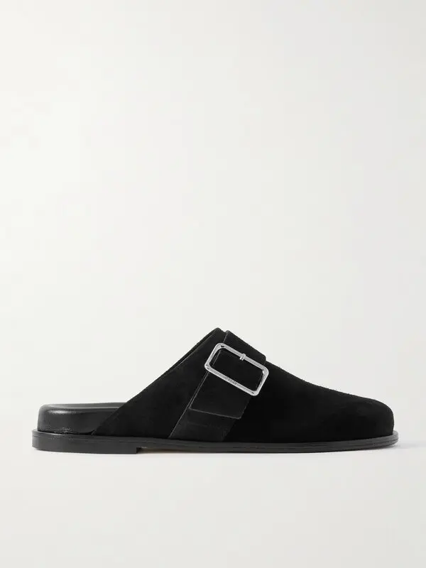AeydĒ Finja Buckled Suede Mules