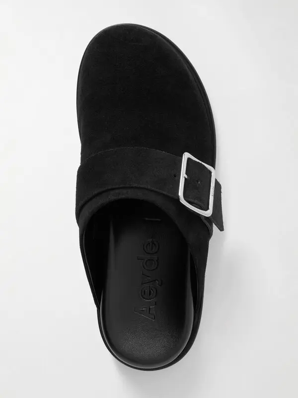 AeydĒ Finja Buckled Suede Mules