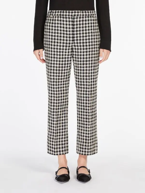 Max Mara Gingham Cotton-silk Trousers
