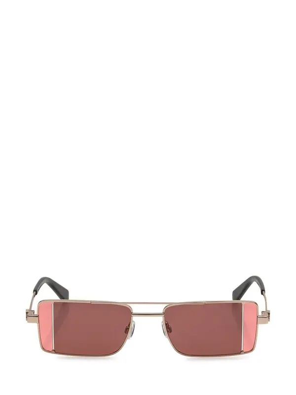 Off-White Rectangle Frame Sunglasses - Gold