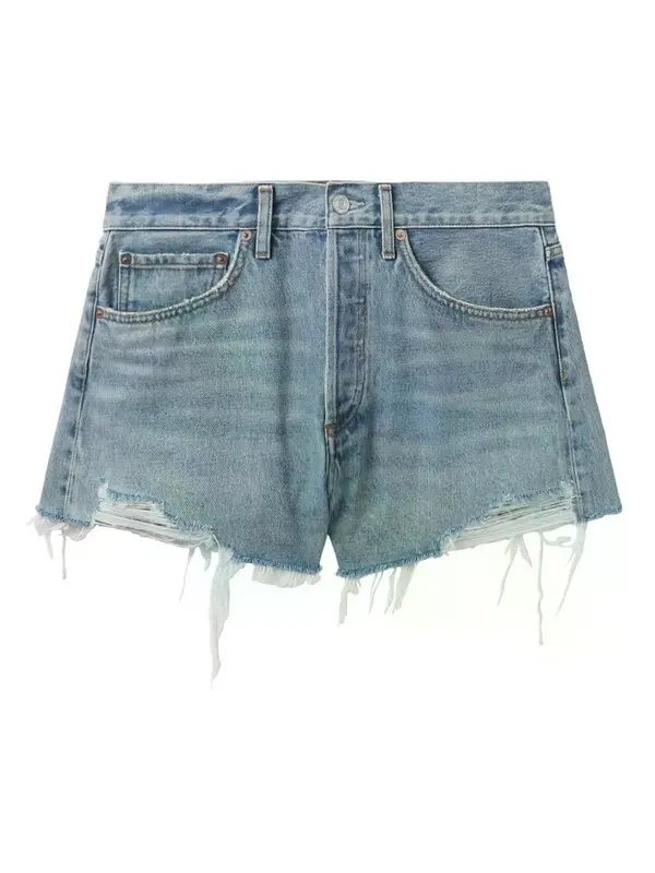 AGOLDE Ripped Denim Shorts - Blue