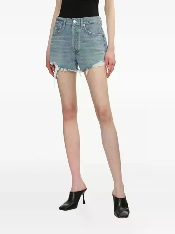 AGOLDE Ripped Denim Shorts - Blue