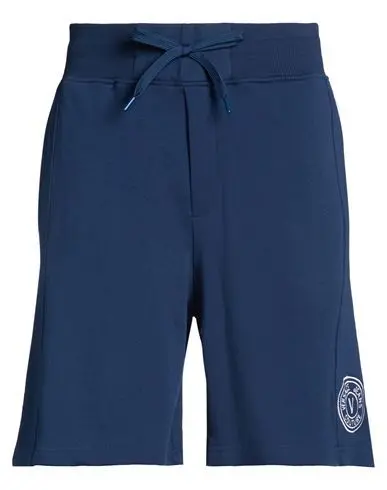 Versace Cotton Blend Athletic Shorts - Navy