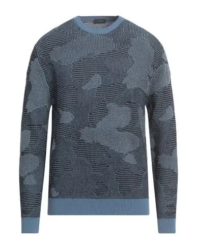 ZANONE Jacquard-knit Crewneck Sweater - Blue