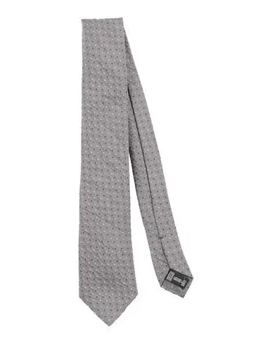 Emporio Armani Geometric-print Necktie - Grey