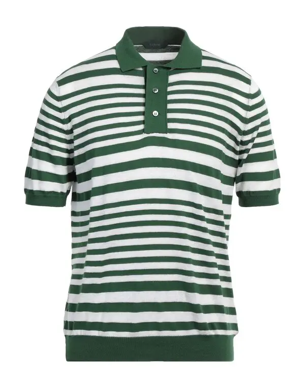 ZANONE Striped Cotton-linen Polo Shirt