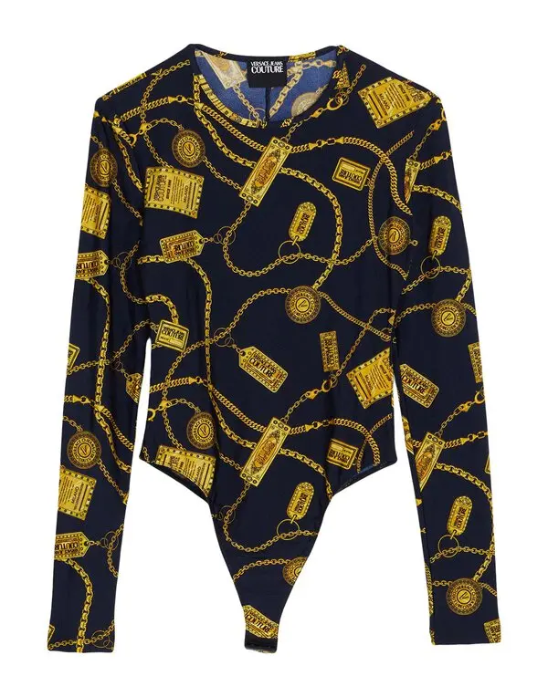 Versace Logo-print Bodysuit - Navy