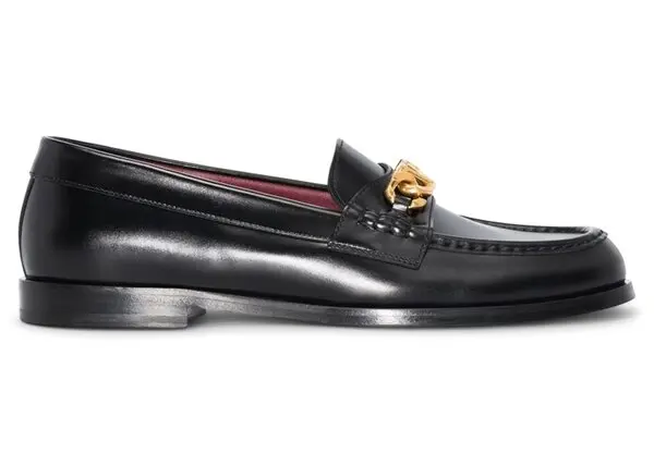 Valentino Garavani Chain V Logo Loafer - Black
