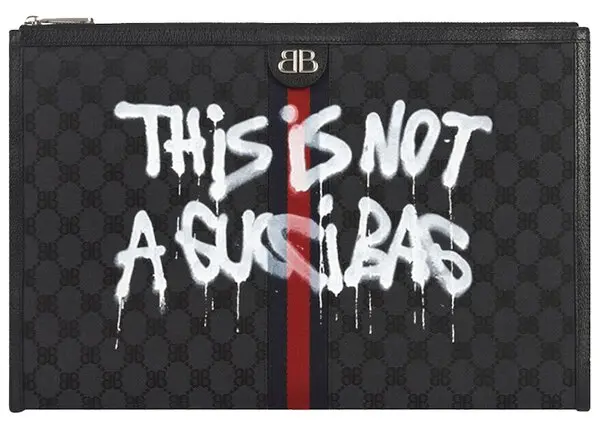 Gucci The Hacker Project Graffiti Laptop Pouch - Black