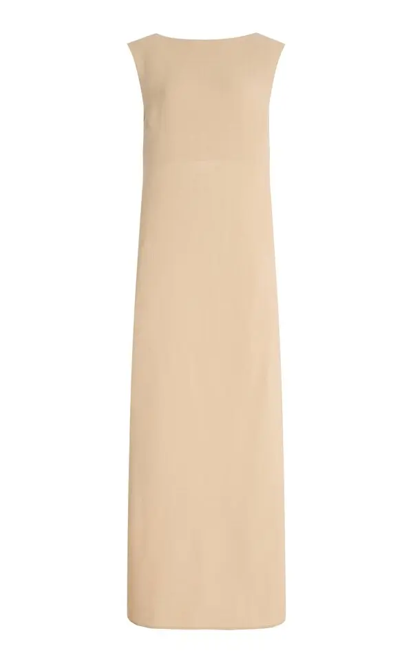 Matteau Open-back Crepe Maxi Dress - Neutral