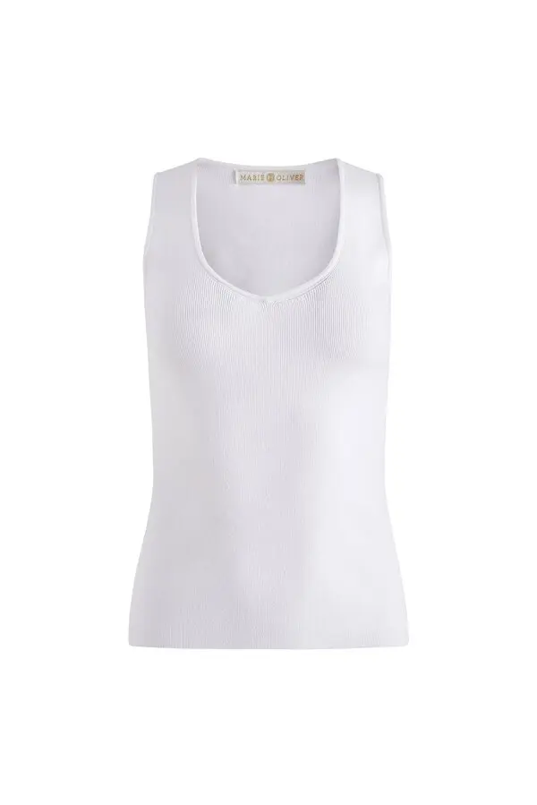 MARIE OLIVER Miranda Rib Knit Tank - Cool White