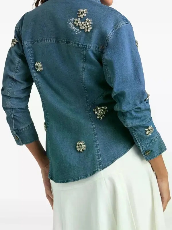 Cinq À Sept Crystal-embellished Denim Jacket