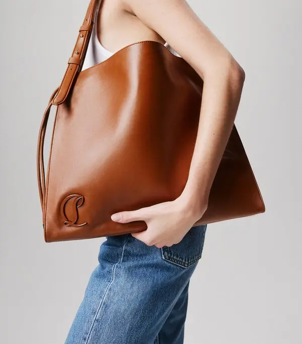 CHRISTIAN LOUBOUTIN Small Baggy Leather Tote - Red