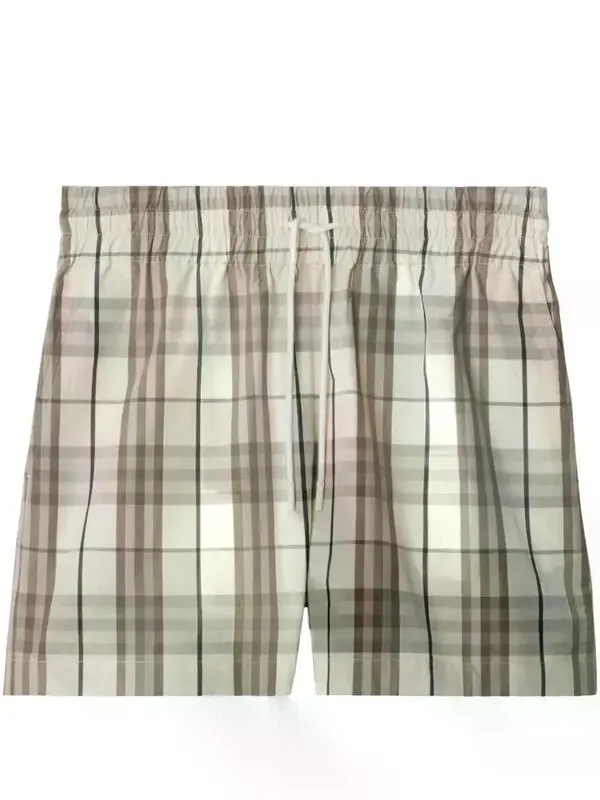 Burberry Check Cotton Shorts - Neutrals