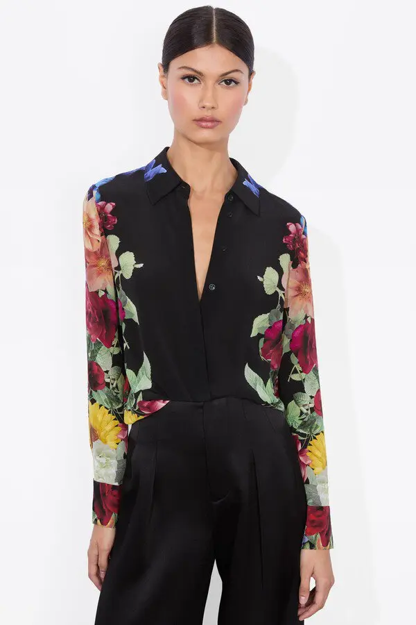 Alice + Olivia Brady Silk Blouse