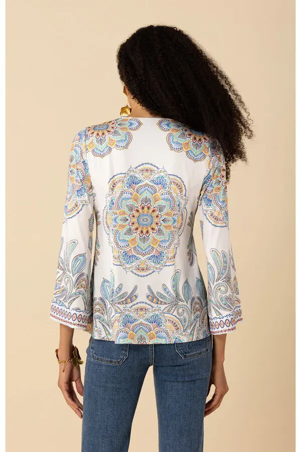 Hale Bob Kimber Beaded Top - Neutral