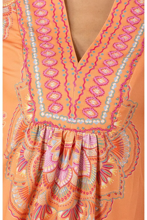 Hale Bob Kimber Beaded Top - Orange