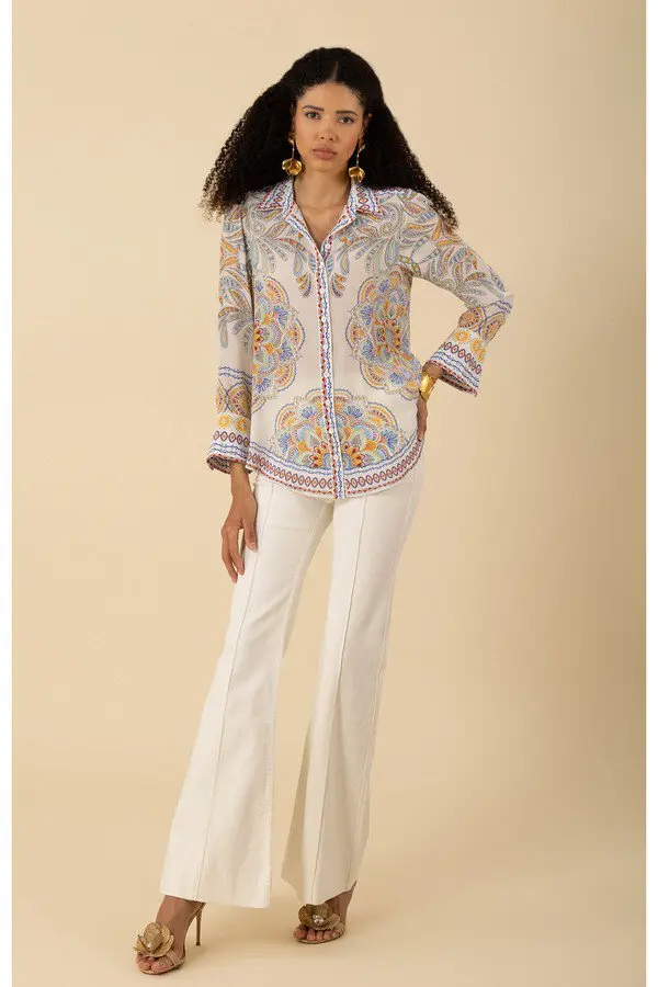 Hale Bob Lara Silk Top - Neutral