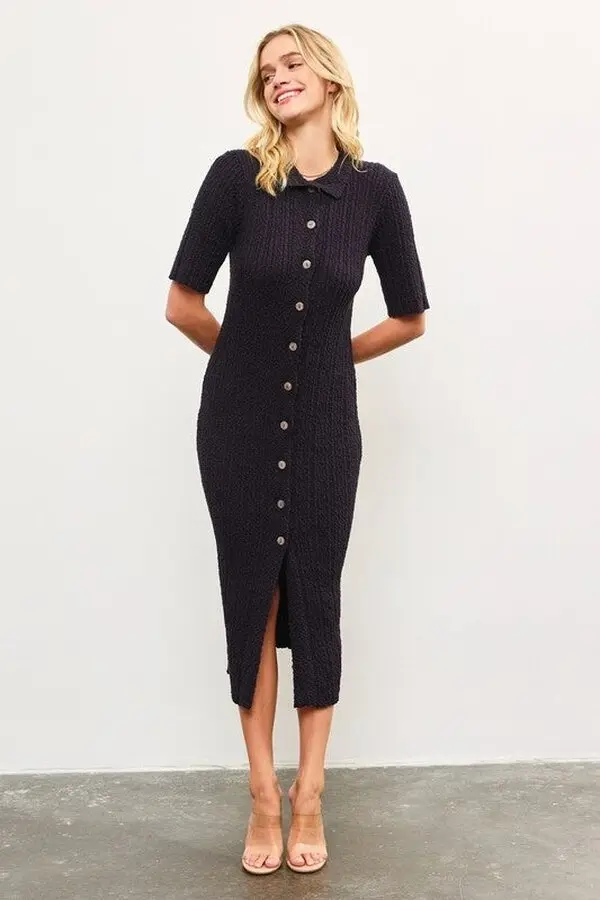 the vivi knit dress Jupe Nyc Textured - Red pocket