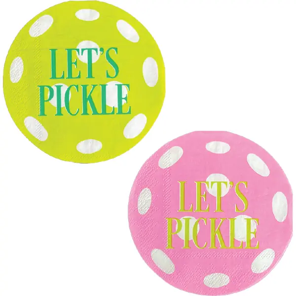 JOLLITY & CO Pickleball Social Club Let's Pickle Cocktail Napkins - Assorted Pre-pack
