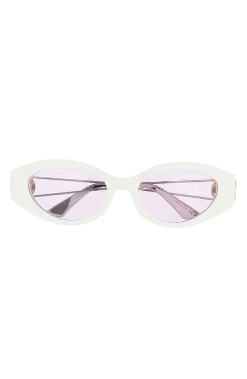 Dior 30montaigne B6i 51mm Oval Sunglasses - Ivory/violet