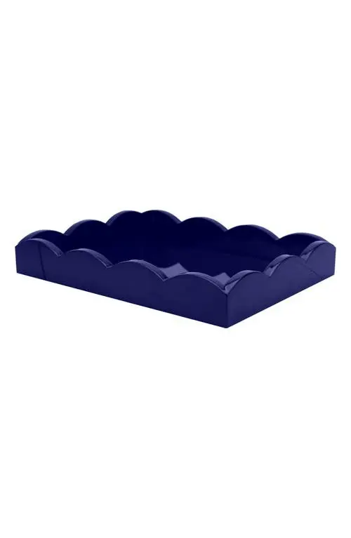 ADDISON ROSS LONDON Scalloped Wood Tray - Navy