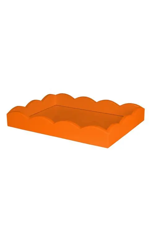 ADDISON ROSS LONDON Scalloped Wood Tray - Orange