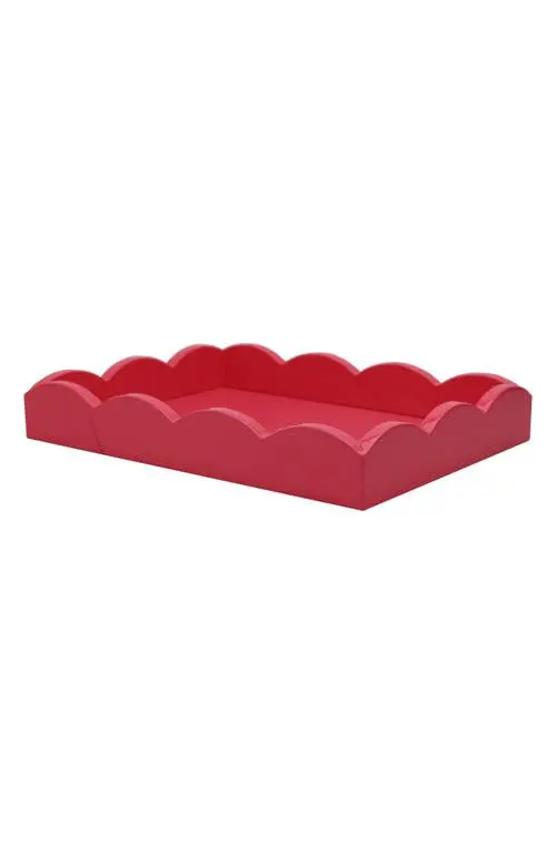 ADDISON ROSS LONDON Scalloped Wood Tray - Watermelon