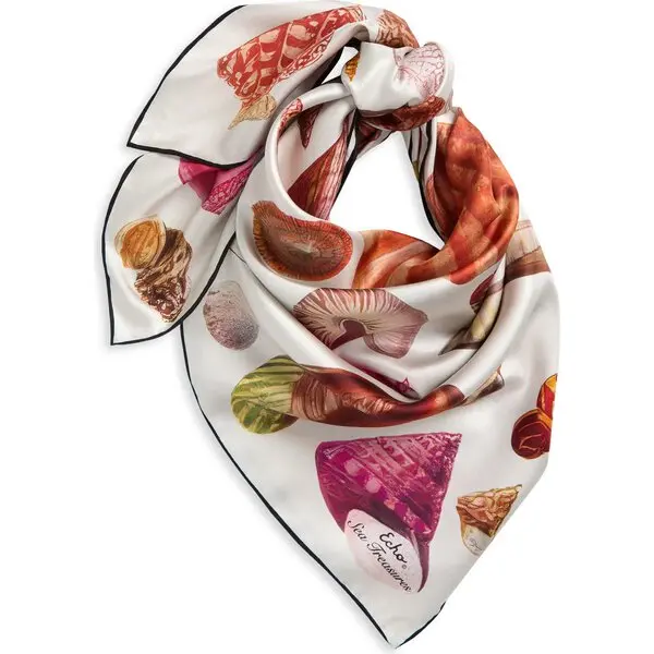 Echo Sea Treasures Silk Twill Scarf - Cream