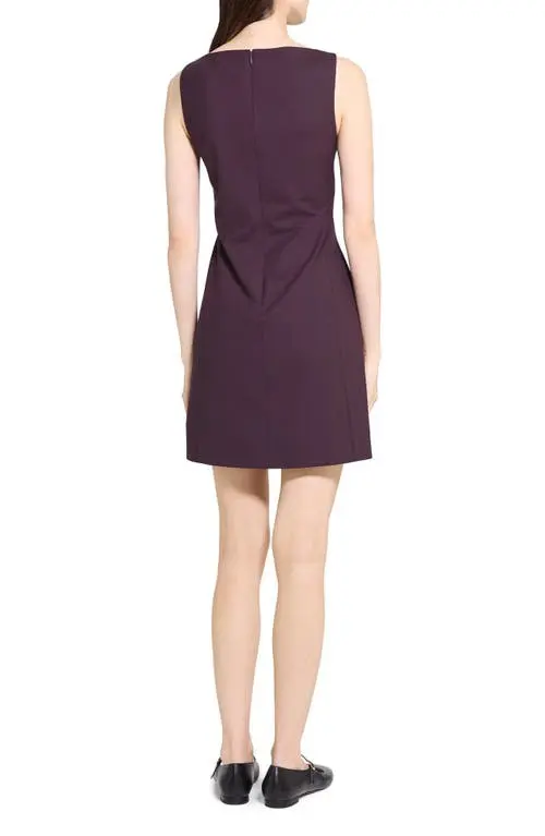Theory Boat Neck Stretch Wool Minidress