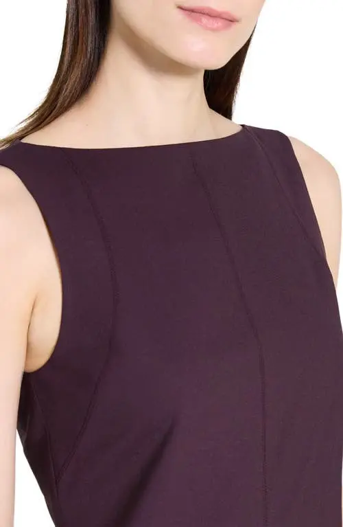 Theory Boat Neck Stretch Wool Minidress