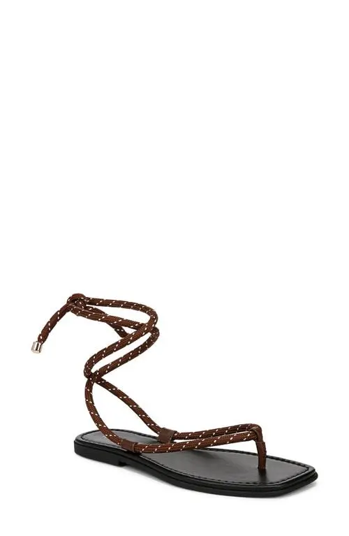 Veronica Beard Carmina Ankle Wrap Sandal - Cedar/coconut