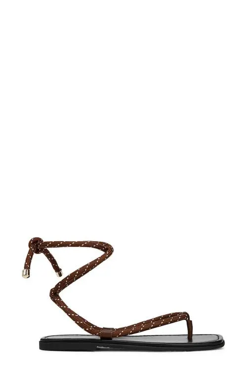 Veronica Beard Carmina Ankle Wrap Sandal - Cedar/coconut
