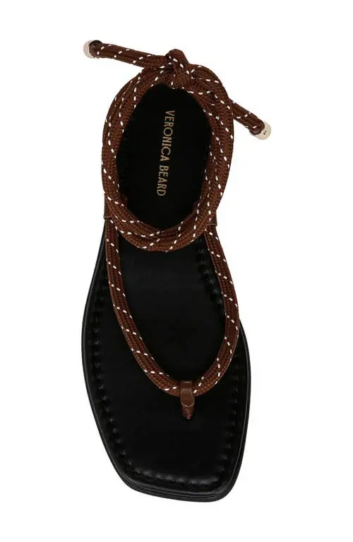Veronica Beard Carmina Ankle Wrap Sandal - Cedar/coconut
