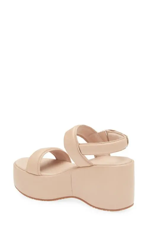 CHOCOLAT BLU Kande Slingback Platform Wedge Sandal - Beige Leather