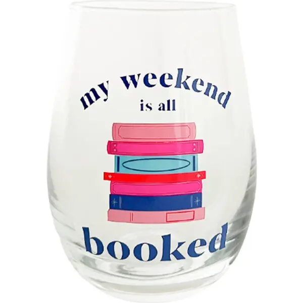 JOLLITY & CO Book Club Wine Glass - My Weekend Is Booked