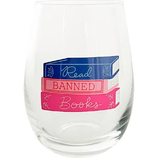 JOLLITY & CO Book Club Wine Glass - Read Banned Books